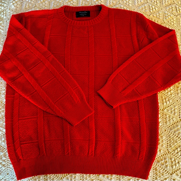 Dior | Sweaters | Dior Vintage Mens Red Sweater Large | Poshmark